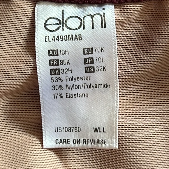 Elomi | Intimates & Sleepwear | Elomi Lucie Plunge Brasize 32h Us 32k ...